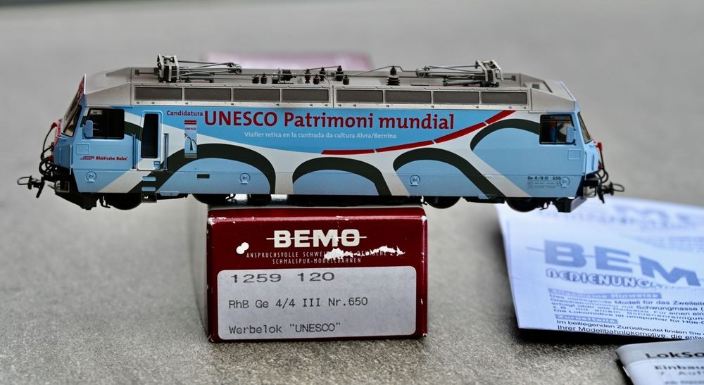 RhB H0m Bemo Ge 4/4 III 650 Digital mit SOUND ESU V5 UNESCO | Acheter sur Ricardo
