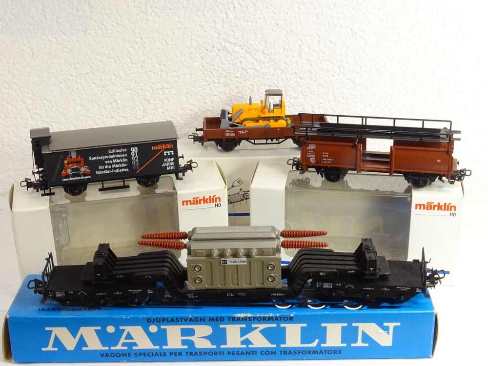 Märklin 4424 + 4617 + 31979 + 4612 Güterwagen, H0,WS/AC,OVP (Gebraucht ...