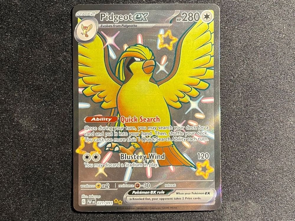 Pidgeot Ex 221 Shiny Pokemon Card Full Art Paldean Fates | Kaufen auf ...