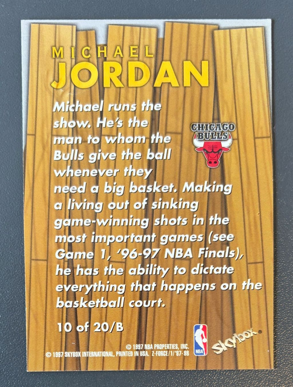 NBA Michael Jordan 1997-98 Z-Force Boss Insert Card (Neu (gemäss ...