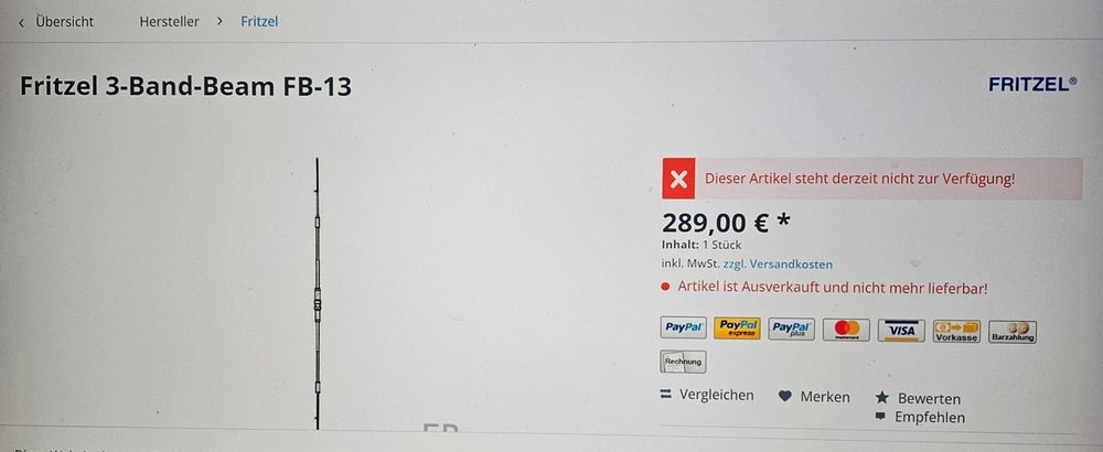 Fritzel KW- Beam FB-13 Neu (Neu und originalverpackt) in Flurlingen für ...