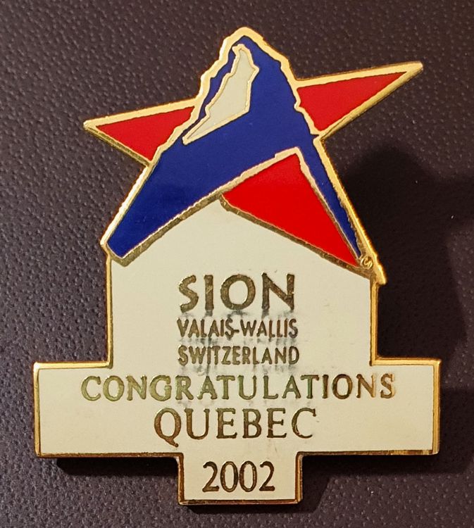 S220 - Pin Sion Valais Wallis Congratulations QUEBEC 2002 (Gebraucht ...