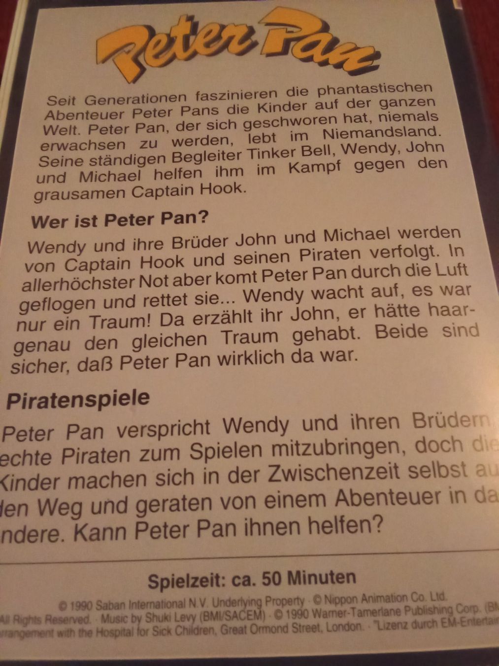 Peter Pan - Wer ist Peter Pan Saban VHS (Gebraucht) in Remetschwil für ...
