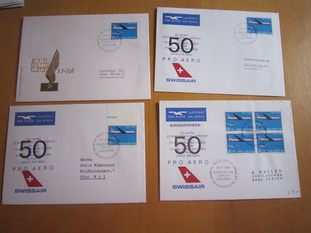 50 Ja CH Luftpost Zürich Lausanne 1969 Kaufpreis 14.- FLUG (Gebraucht ...