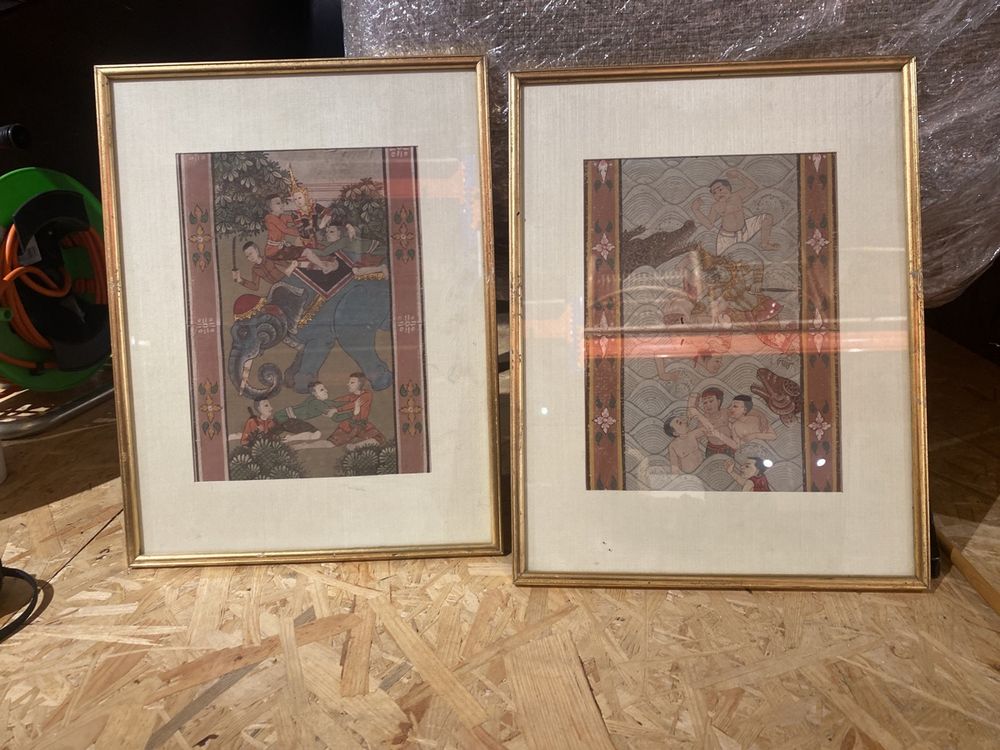 2 Indische Handmalerei Bilder Antik | Kaufen auf Ricardo