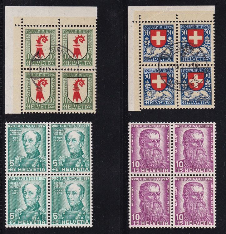 12 Stk. Pro Juventute Viererblocks ab 1926 | Kaufen auf Ricardo