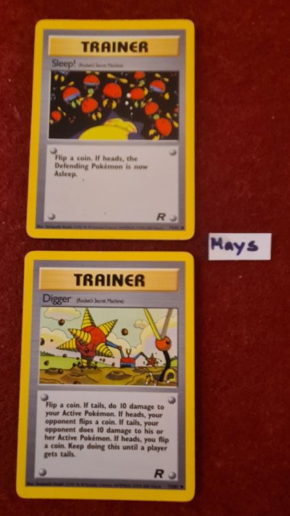 Team Rocket Trainer Digger 75/82 + Sleepy 79/82 Pokemon 2000 (Gebraucht ...