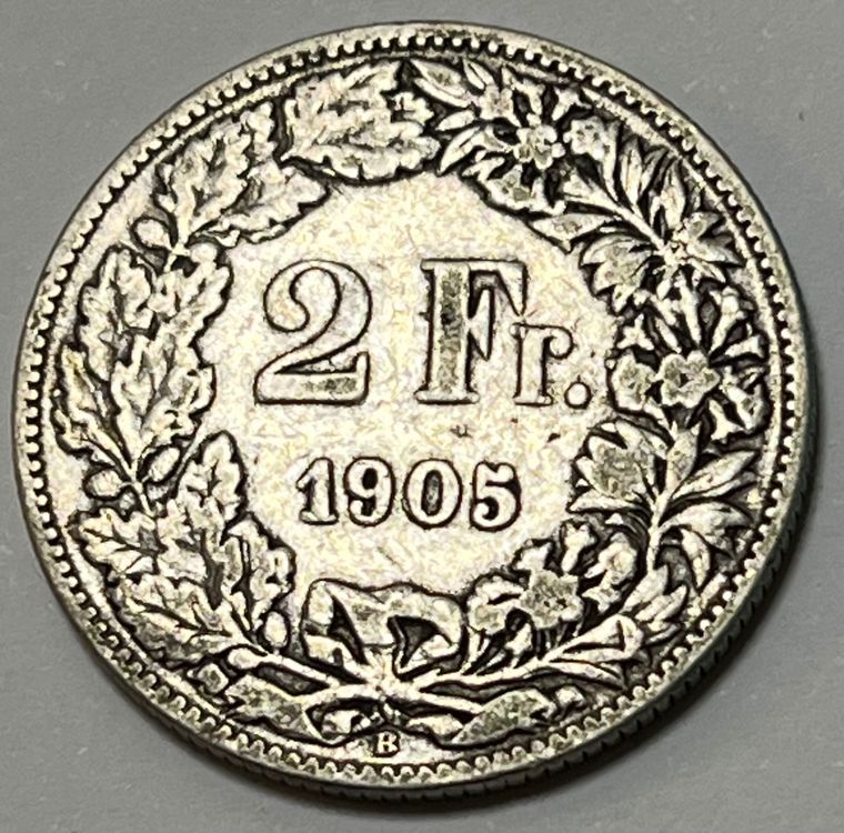 2 Franken - stehende Helvetia - 1905 B (Silber (.835) (Gebraucht) in ...