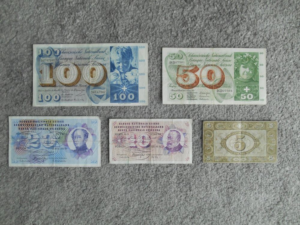 Alte Banknoten Schweiz (Gebraucht) in für CHF 59 – mit Lieferung auf ...