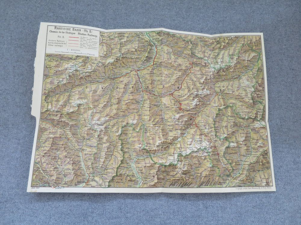 Rh.B. Rhätische Bahn Landkarte 1909 (Gebraucht) in Zürich für CHF 4.9 ...