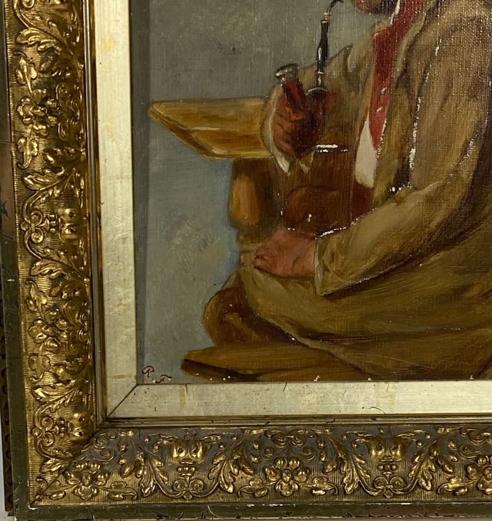 Antike Gemälde von Mann mit Pfeife Monogrammiert (Gebraucht) in Root für CHF 20 – mit Lieferung ...