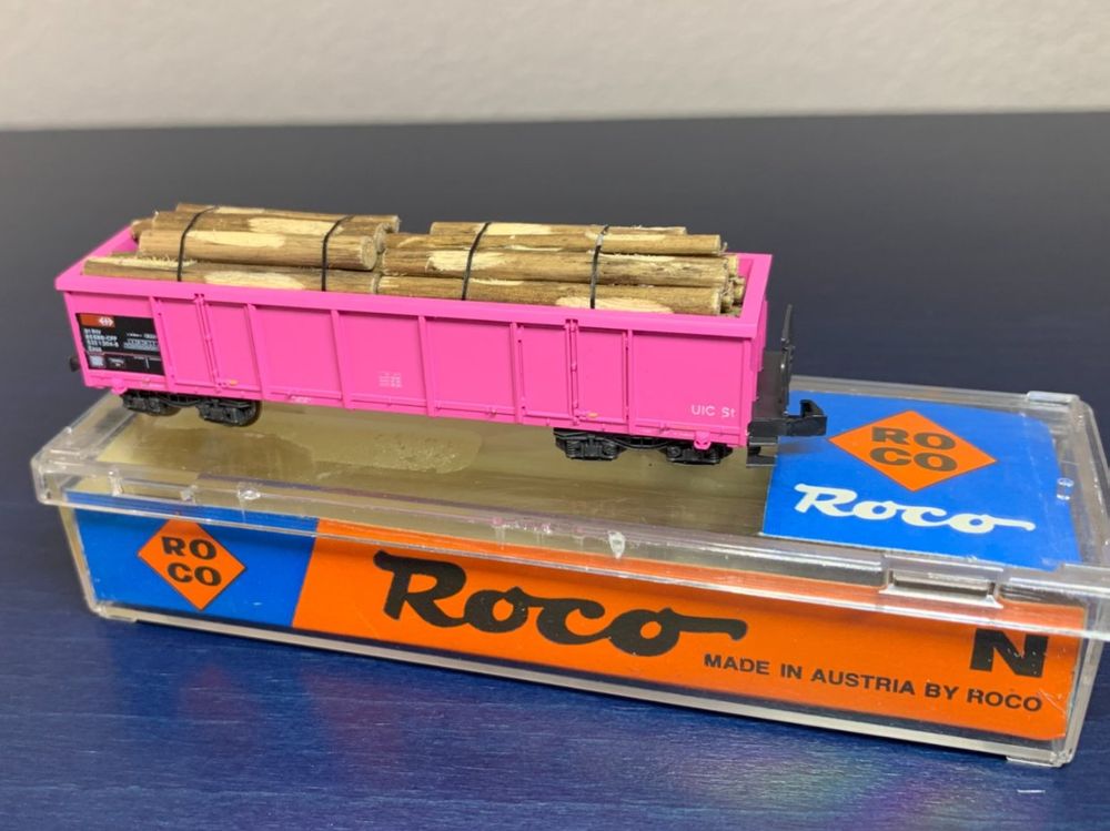 SBB CFF Eaos pink chargé avec bois - Holzladung * ROCO N (Neu und originalverpackt) in Sion für ...