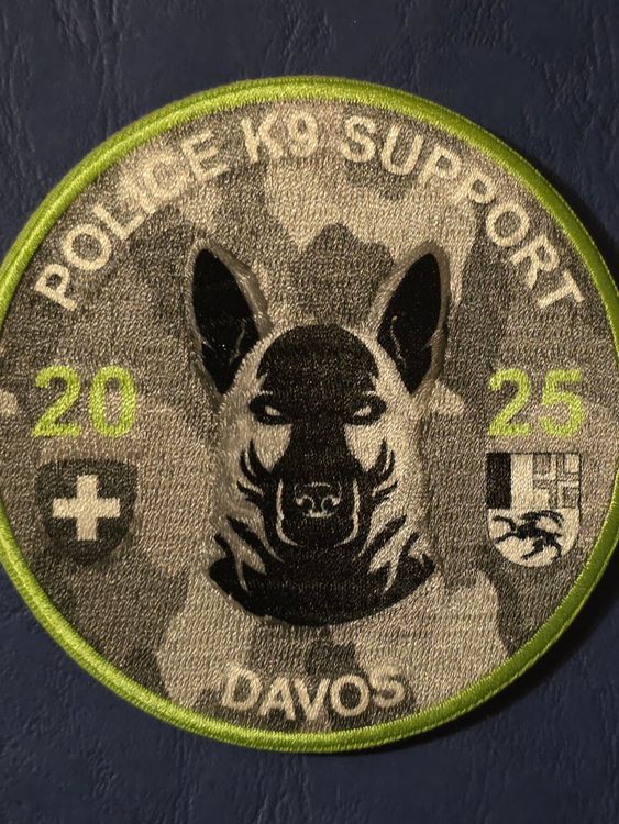 WEF Abzeichen Badge Police support 2025 Stoff Klett neu (Neu (gemäss ...