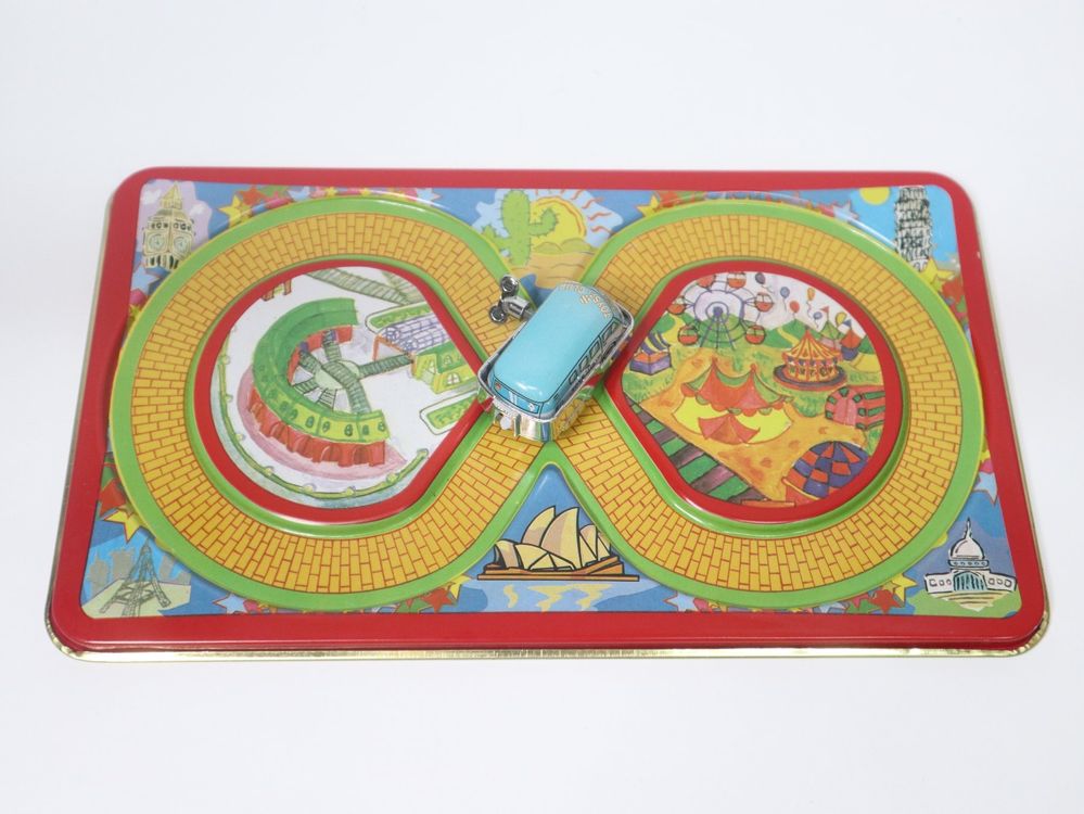 Blechbahn mit VW Bus zum aufziehen unbespielt 8er Bahn (Neu (gemäss ...