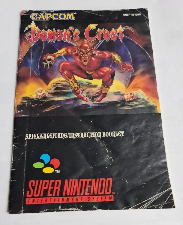 Demon's Crest (Demons Crest) Anleitung ☠️ Nintendo SNES👉RAR (Gebraucht ...