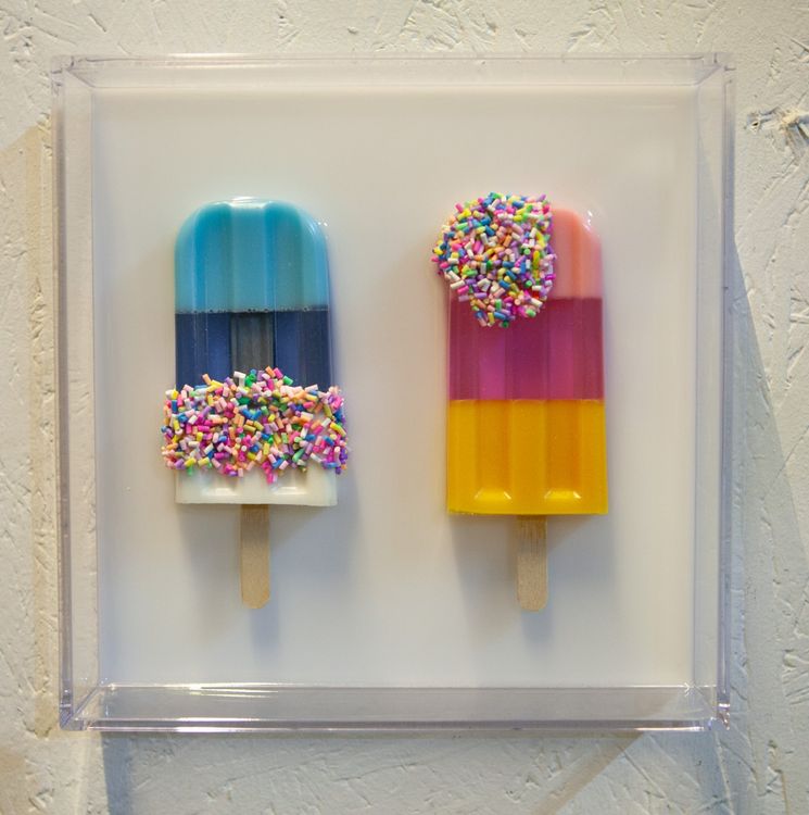 Gemälde, Pop Art, Eis am Stiel , Resinart, Unikat (Neu und ...