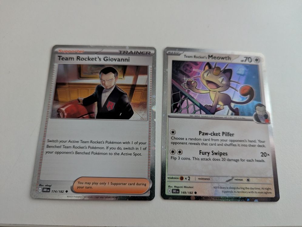 Team Rocket's Giovanni + Meowth Cosmic Holo Cards 149 174 (Gebraucht ...
