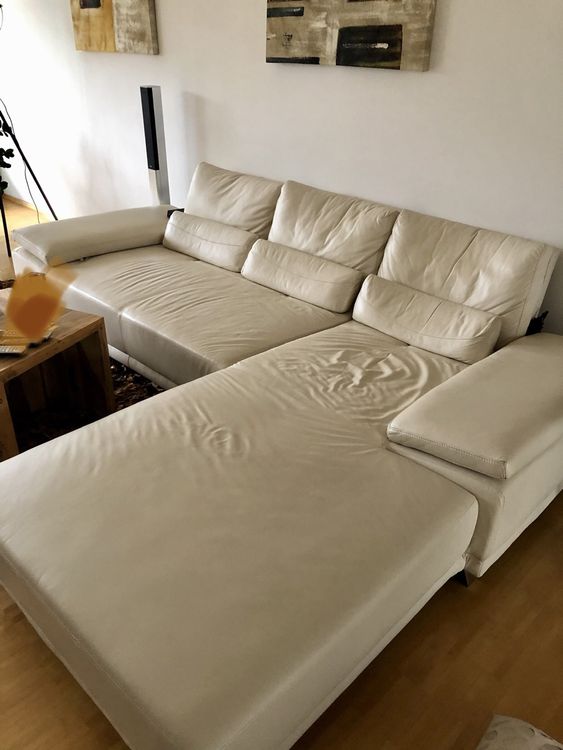 Stilvolles Ecksofa aus Leder, beige (Gebraucht) in Baar für CHF 100 – nur Abholung auf Ricardo ...