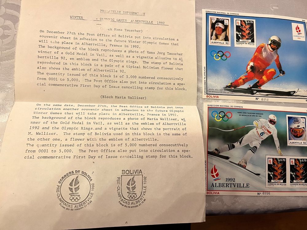 Rarität Briefmarken Maria Walliser Olympia 1988 Albertville (Neu und ...