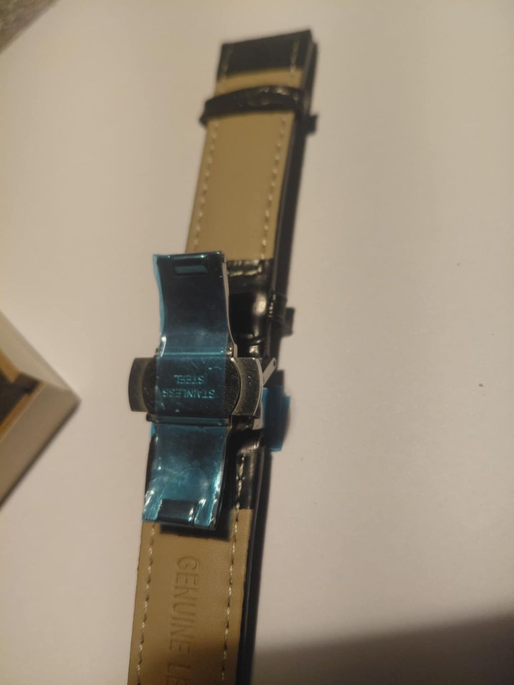 Bracelet de montre en cuir noir, kit complet neuf 20 mm (Neu und ...