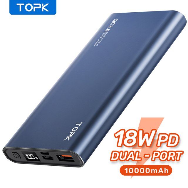 TOPK Power Bank, 18W PD QC 3.0 USB C Powerbank 10000mAh (Neu (gemäss ...