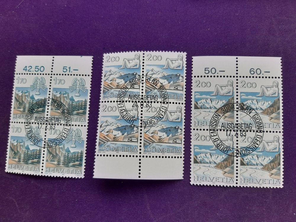 3 4erBlöcke 1983 mit Tierkreiszeichen, Krebs und 2x Jungfrau (Neu (gemäss Beschreibung)) in ...