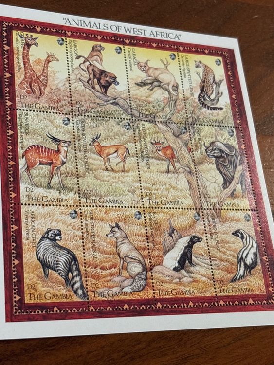 Gambia Tier Briefmarken, "Animals of West Africa" (Neu und ...