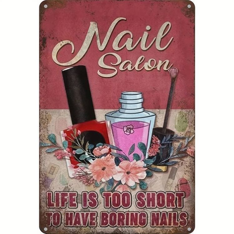 Nail Salon ★ Retro Metall Aluminium Schild Vintage Plakette (Neu und ...