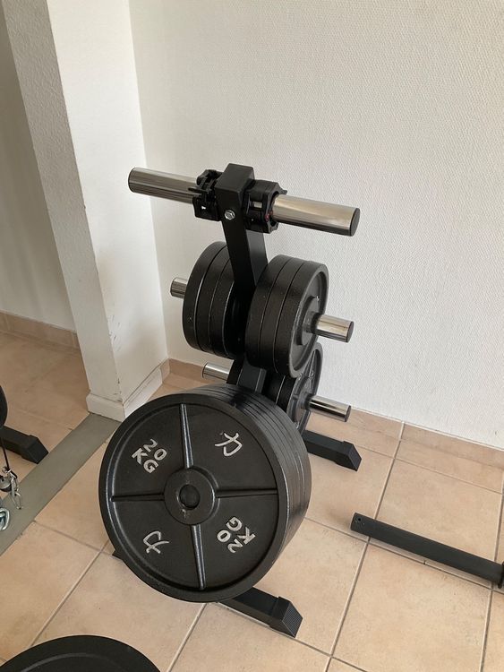 Cast iron weight plates set + plate holder | Kaufen auf Ricardo