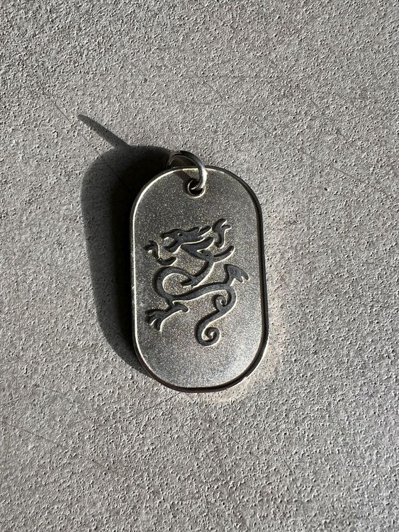 Edelstahl Dog Tag: Chinesischer Drache, "Sick of it all" (Gebraucht) in ...