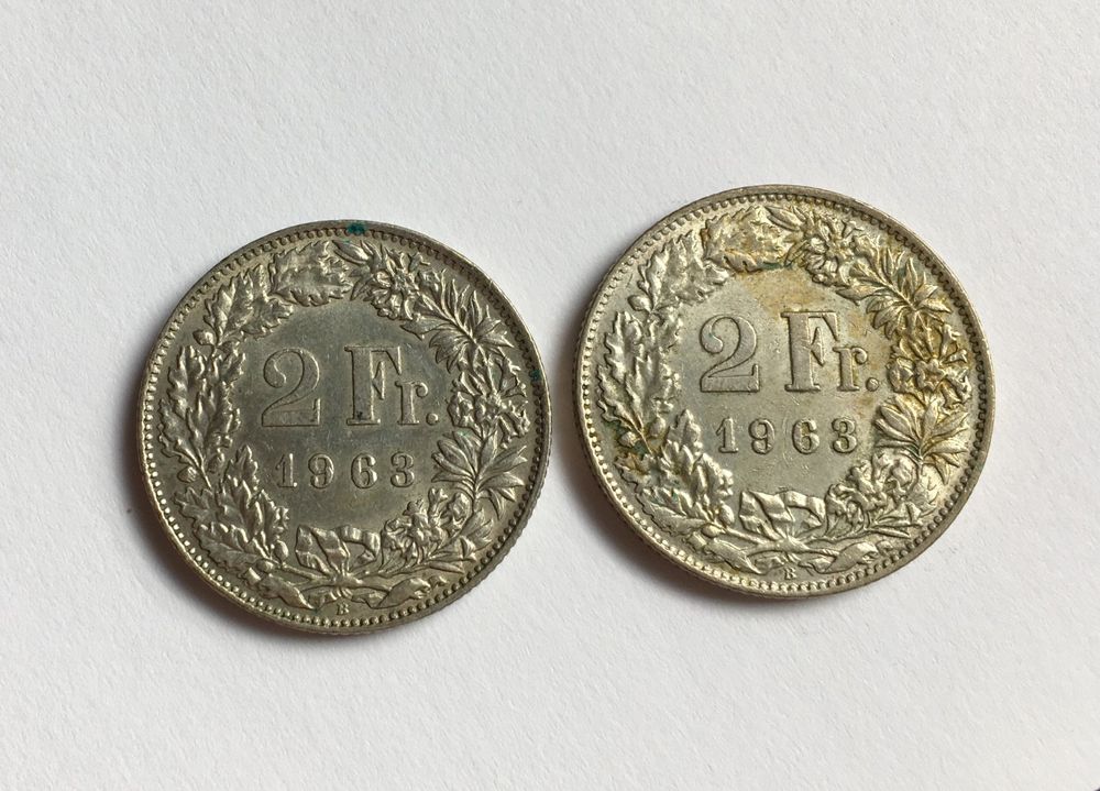 2 Franken Münze Silber 1963 2 Stück (Gebraucht) in St. Gallen für CHF 9.7 – mit Lieferung auf ...