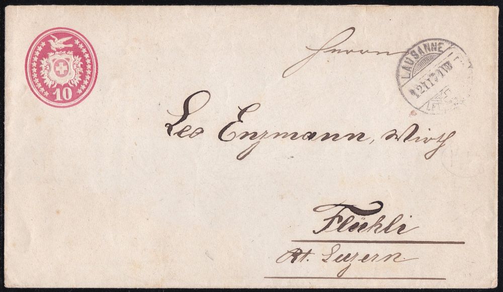 Tübli-Brief Lausanne Güller-Stempel 321, Elzevir-Datum 1871 (Gebraucht ...