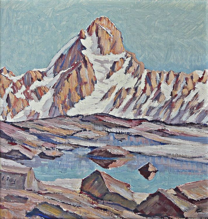 Alfred AELLIG (1898-1980) - Ölgemälde Bietschhorn Signiert (Gebraucht ...