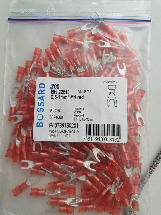 Quetschkabelschuhe Gabelform mit PC-Isolation BN22511 200St | Kaufen ...