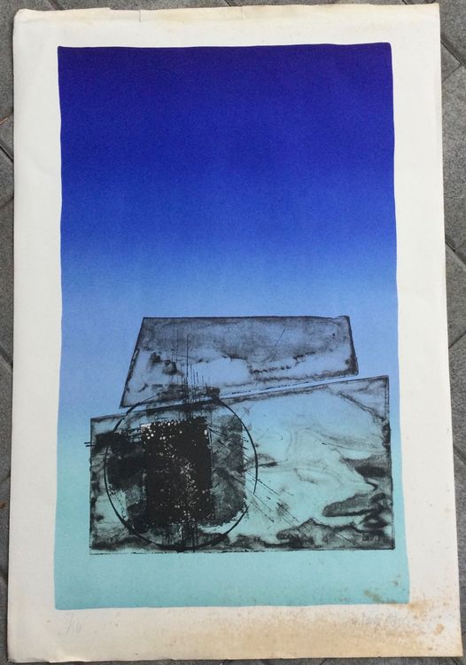 Grosse Interessante Lithographie Unleserlich Signiert Nummer | Kaufen auf Ricardo