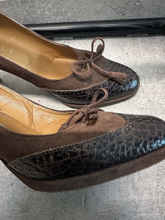 Elle Décolleté Marrone Vintage in pelle 39 (Gebraucht) in Losone für ...