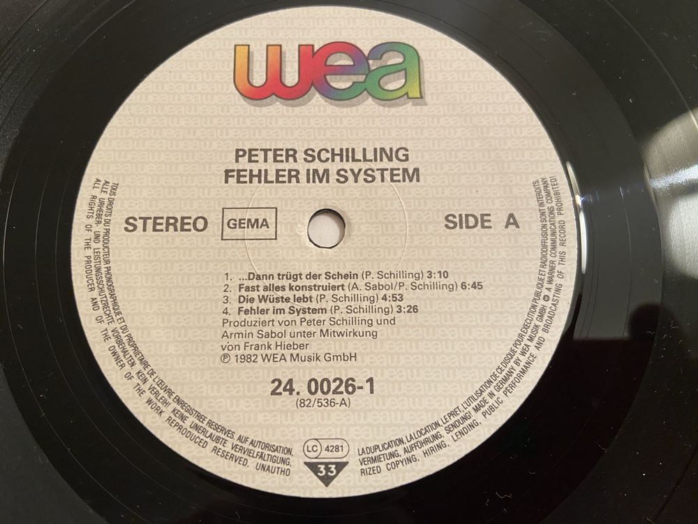Peter Schilling Fehler im System LP (Gebraucht) in Bern für CHF 10 ...