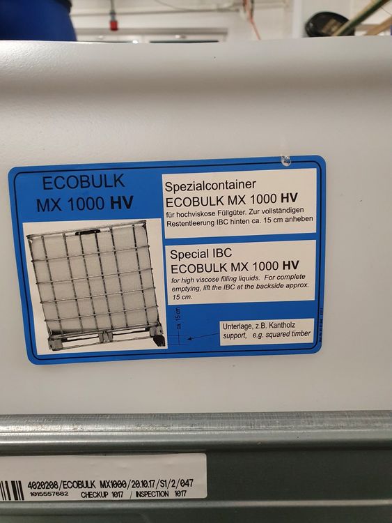 Ecobulk 1000 l Container / Tank - Lebensmittelecht (Gebraucht) in Brugg ...