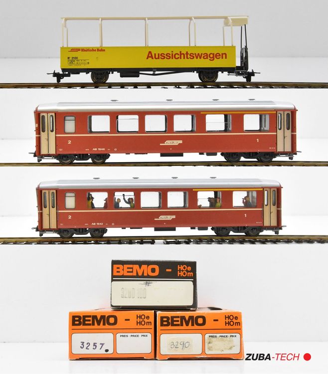 Bemo 3x Personenwagen RhB, H0m GS mit OVP | Kaufen auf Ricardo