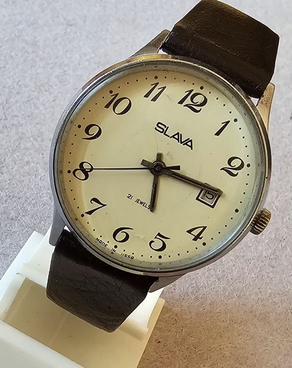 SLAVA Handaufzug Herrenuhr 36mm (Gebraucht) in Speicher für CHF 55 – mit Lieferung auf Ricardo ...