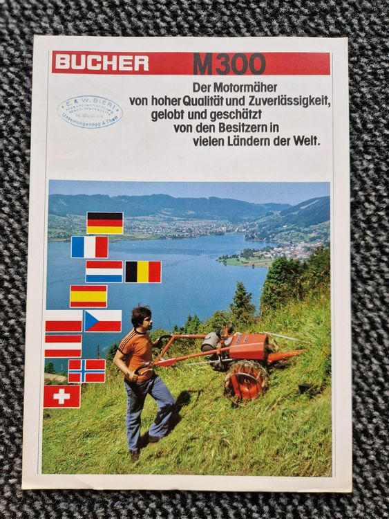 Original Prospekt Bucher M300 Motormäher (Gebraucht) in Dürnten für CHF ...