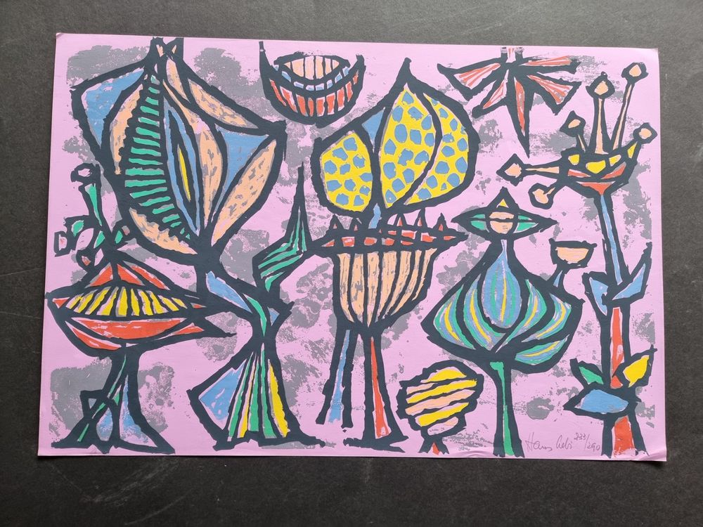 Juan Hans Aebi (1923-1985) LINOLSCHNITT signiert nummeriert (Gebraucht ...