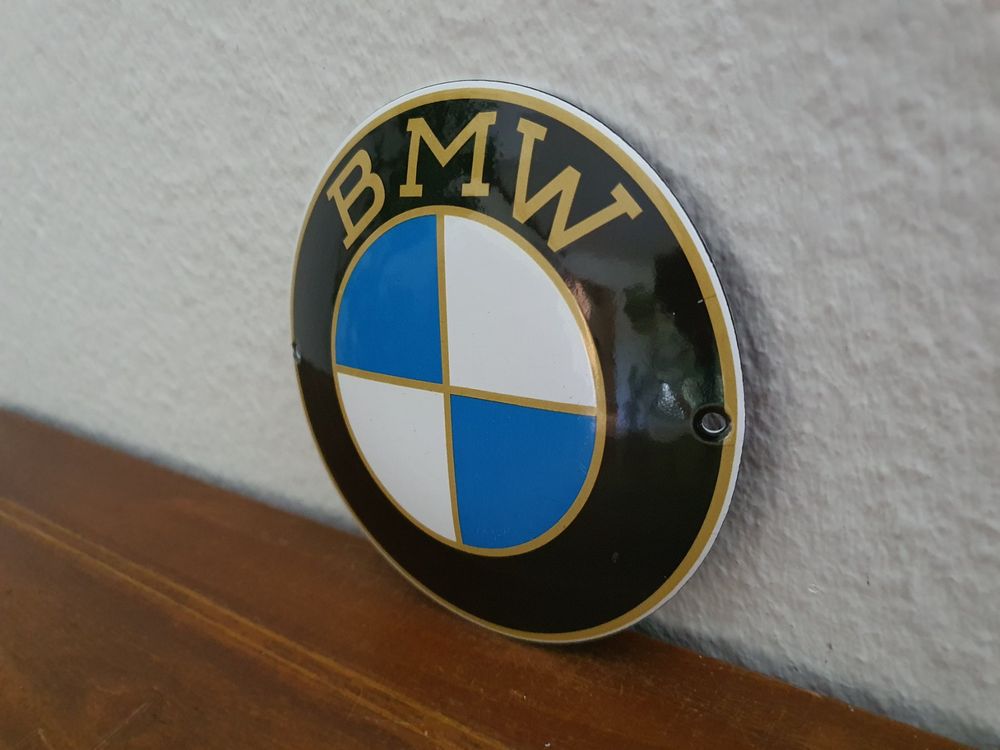 Emailschild BMW Automobil Logo Emaille Schild Reklame Retro (Neu ...