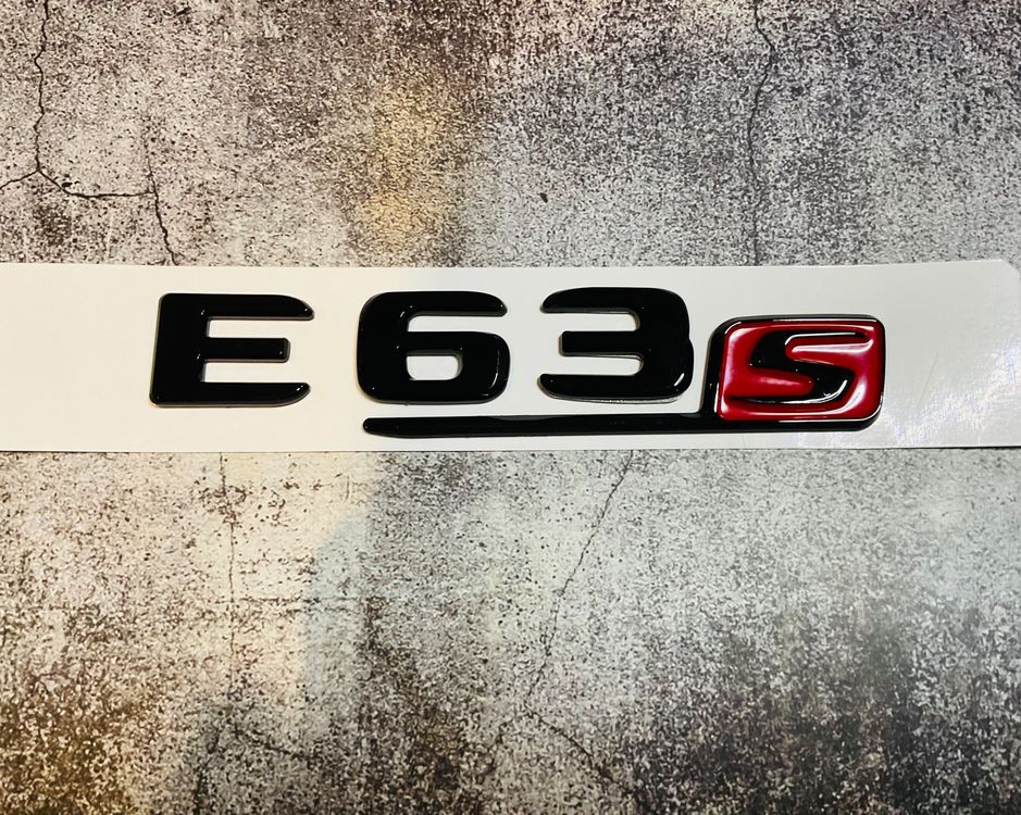 Mercedes AMG E63 S Emblem Schriftzug Neu In Schwarz/Rot (Neu und ...
