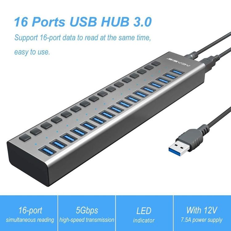 USB HUB 3.0 external 16 Port (Gebraucht) in Vaduz für CHF 29.9 – mit ...