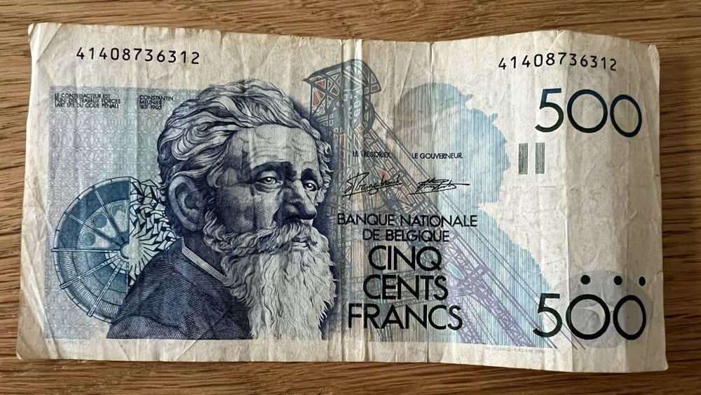 500 belgische Franken Note, Vintage Sammlerstück, Top! (Gebraucht) in ...