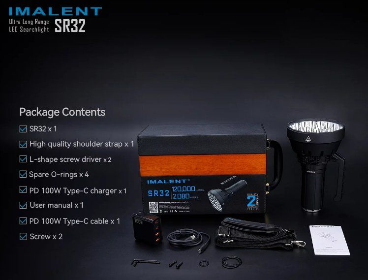 IMALENT SR32 hellste Taschenlampe der Welt: 120'000 Lumen! (Neu und ...