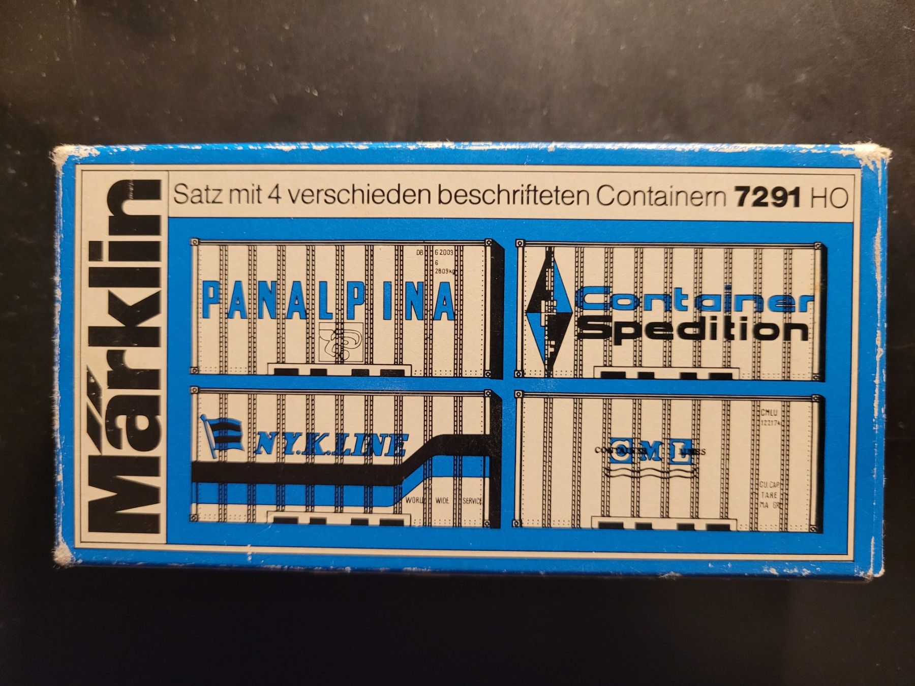 Märklin H0 7291 - 4 containers à inscriptions différentes (Neu und ...