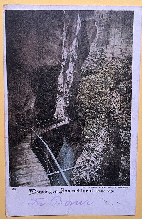Alte Ansichtskarte Aareschlucht 1902 grosse Enge Meiringen (Gebraucht ...
