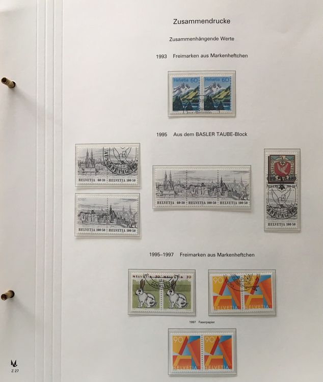 Zusammendrucke - Basler Taube Block - Markenheftvarianten (Gebraucht ...